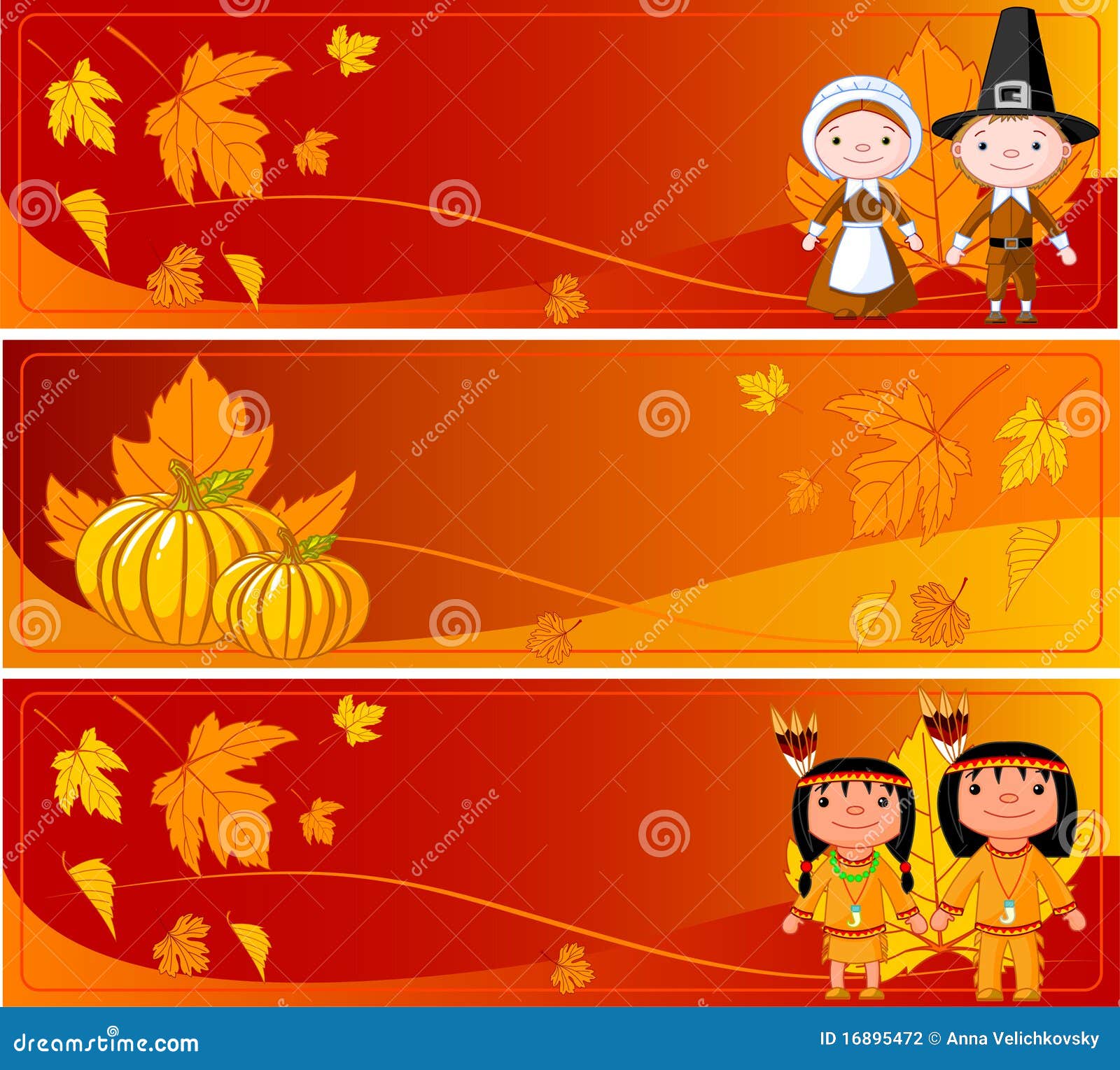 Horizontal Thanksgiving Banners Stock Vector - Image: 16895472