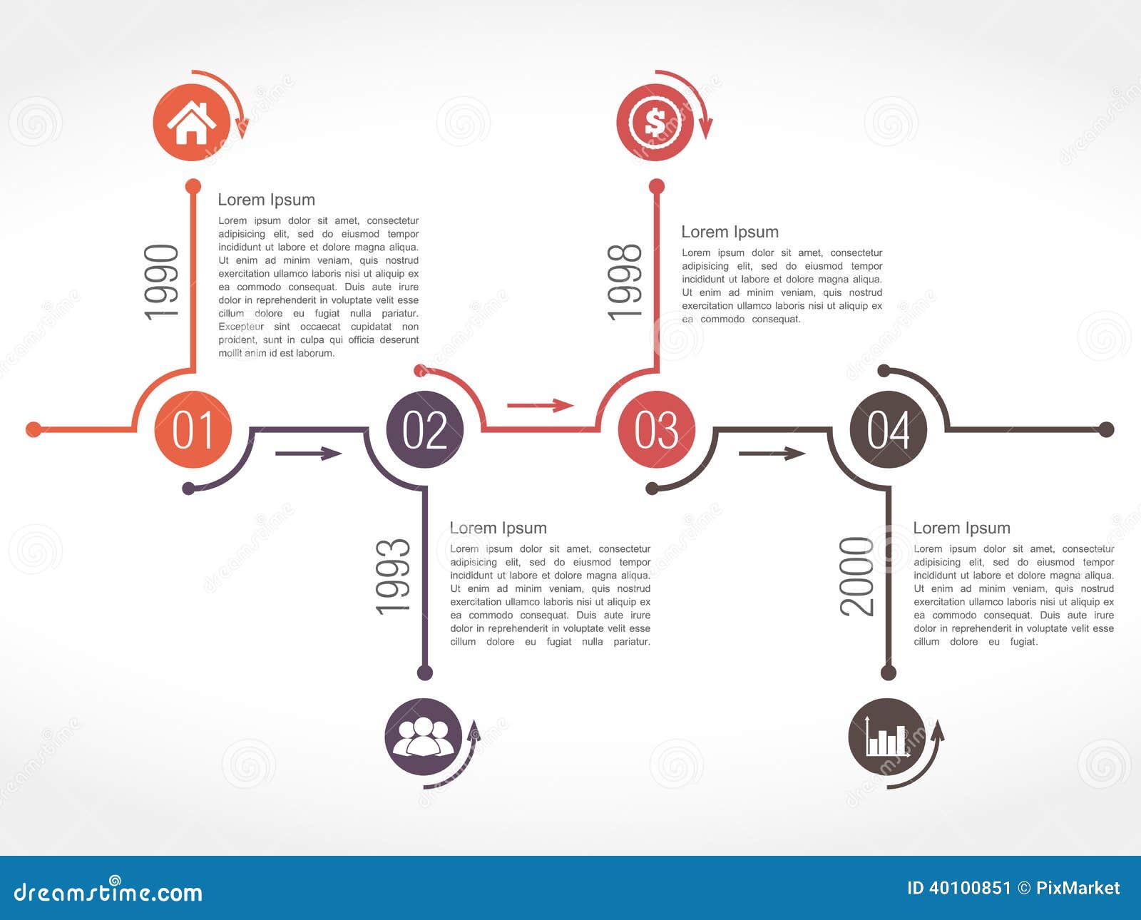 Horizontal Timeline Design Template Stock Vector - Illustration of ... Horizontal Timeline Design Template Stock Vector - Illustration of ...