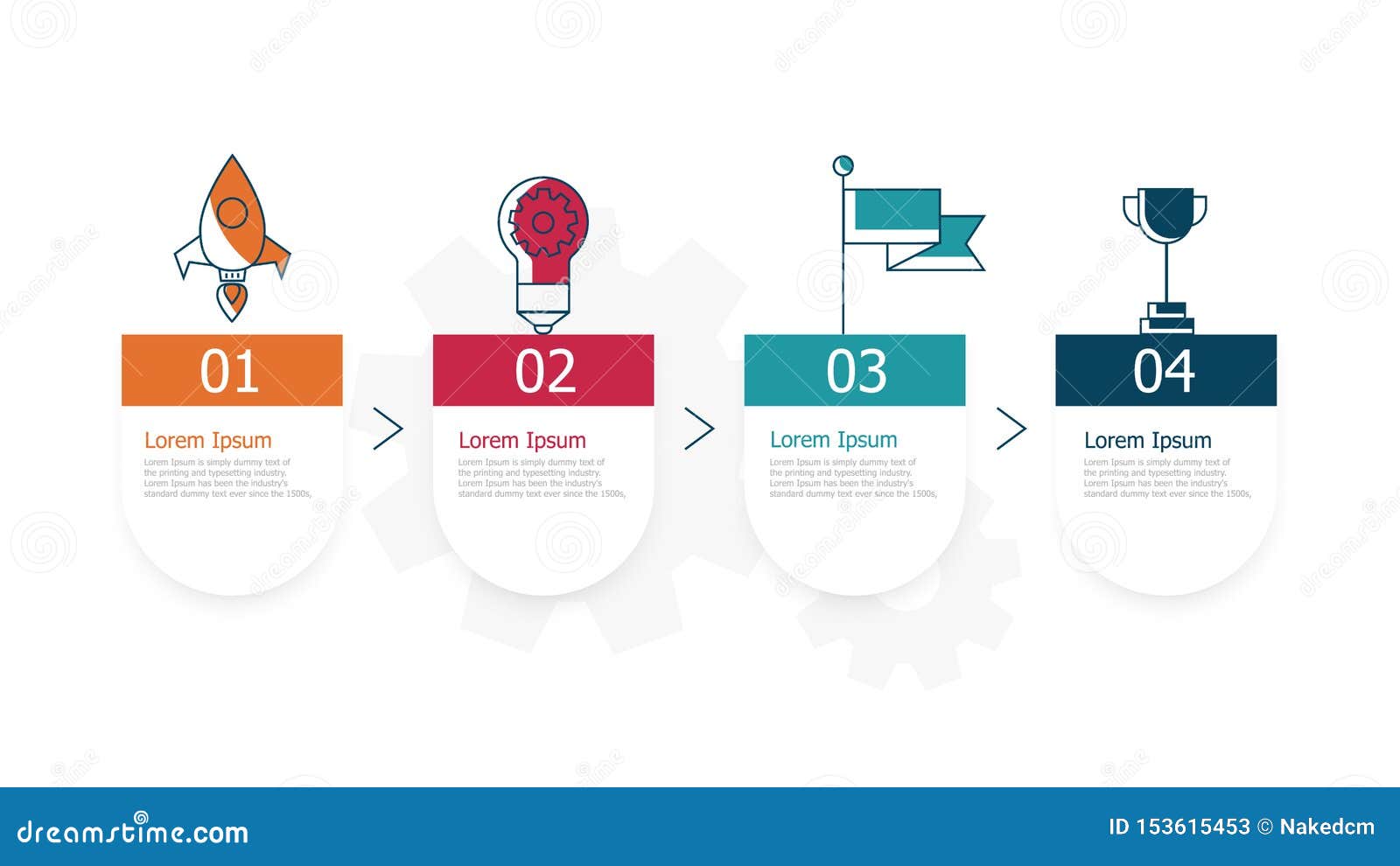 Horizontal Timeline Infographics 4 Steps for Business Stock Vector ...