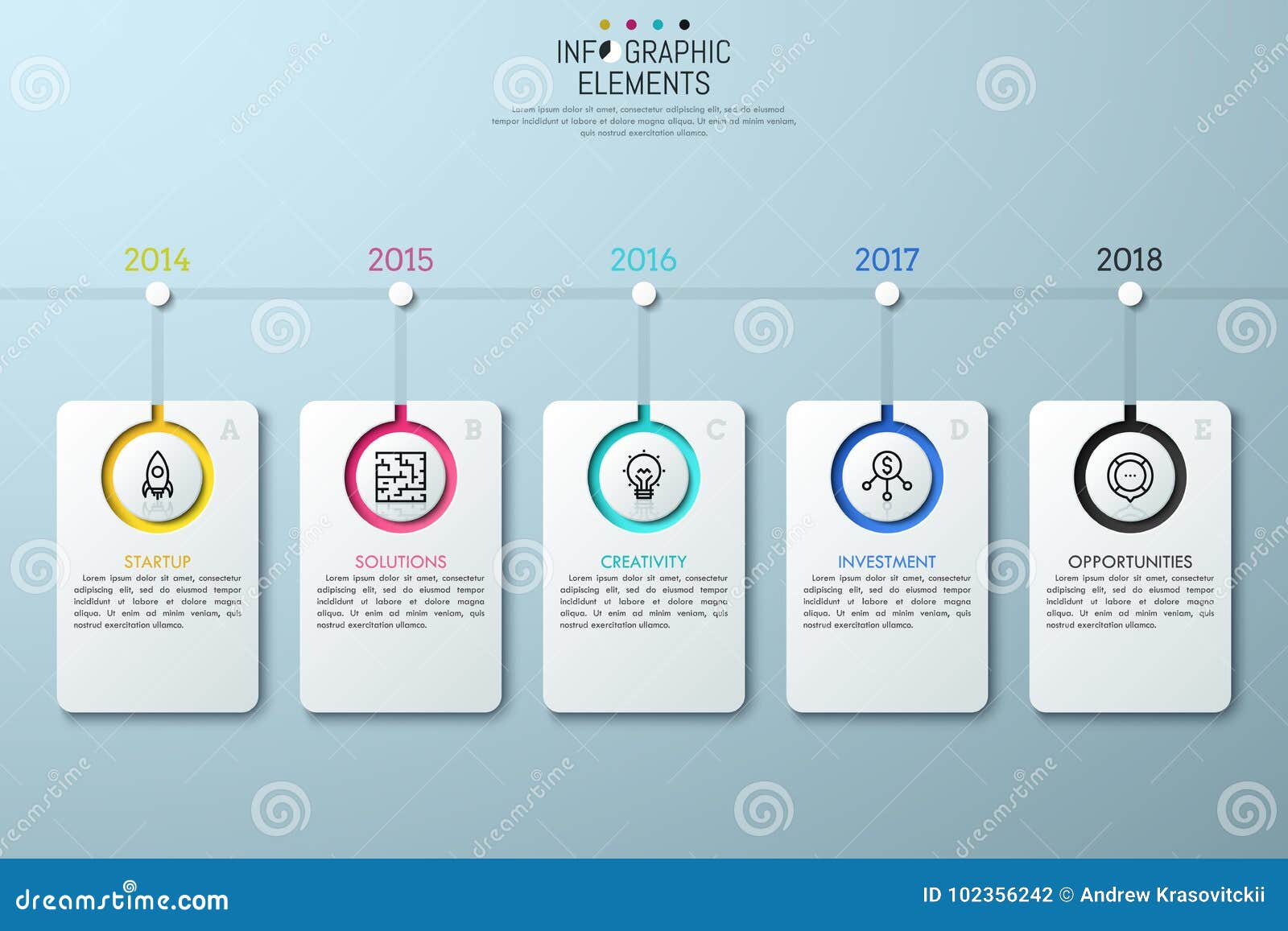 Horizontal Timeline with Year Indication Stock Vector - Illustration of ...