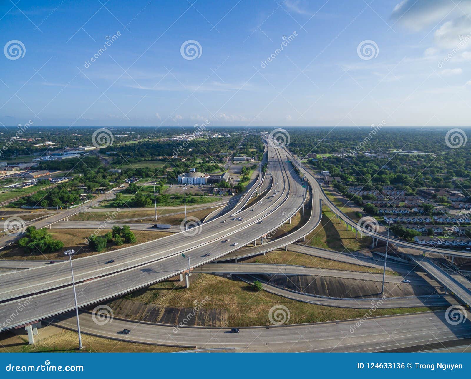 Horizontal Top View Interstate 69 Highway Massive Intersection Stock ...