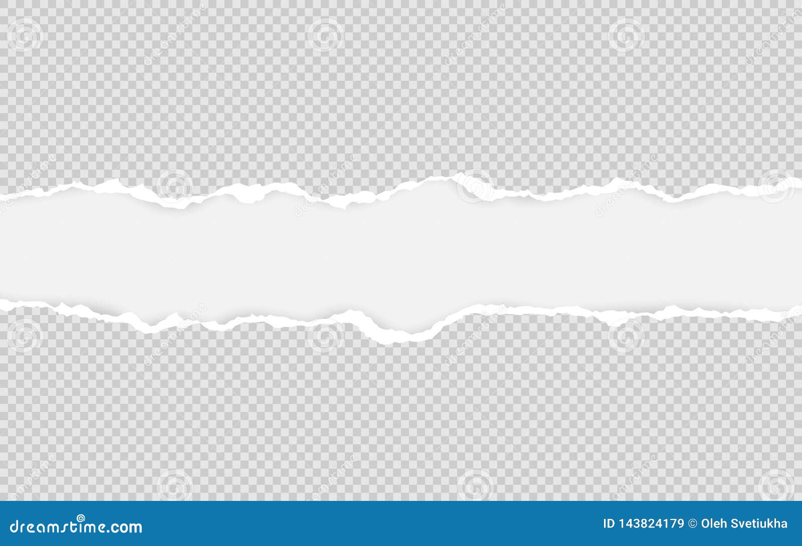 Horizontal Torn Paper Edge. Ripped Squared Horizontal White Paper ...