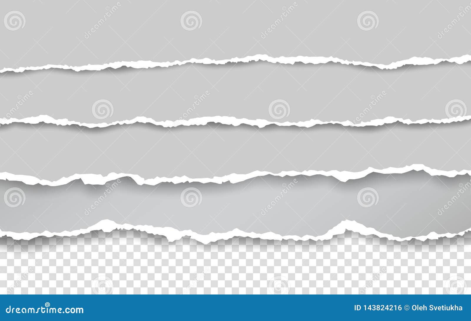 Horizontal Torn Paper Edge. Ripped Squared Horizontal White Paper ...