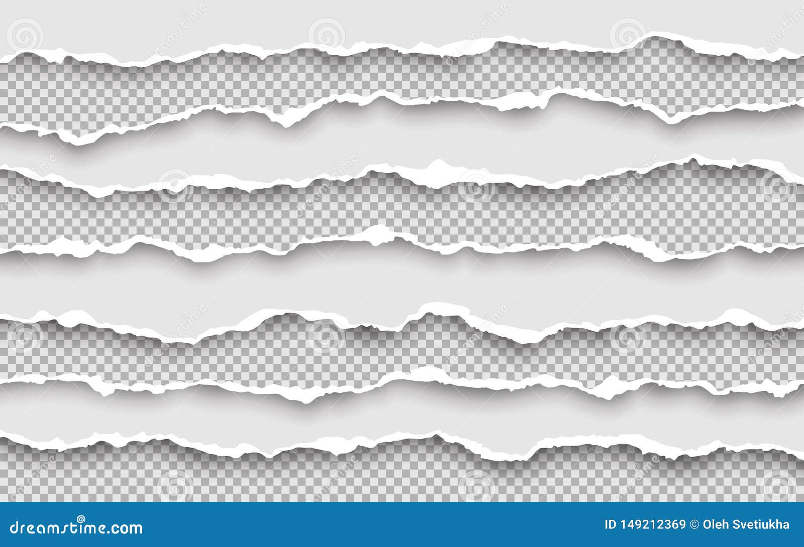 Horizontal Torn Paper Edge. Ripped Squared Horizontal White Paper ...