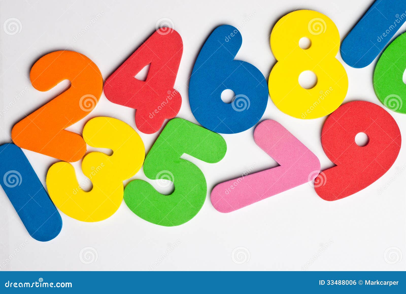 Horizontal Trail of Numbers Stock Photo - Image of colorful, horizontal ...