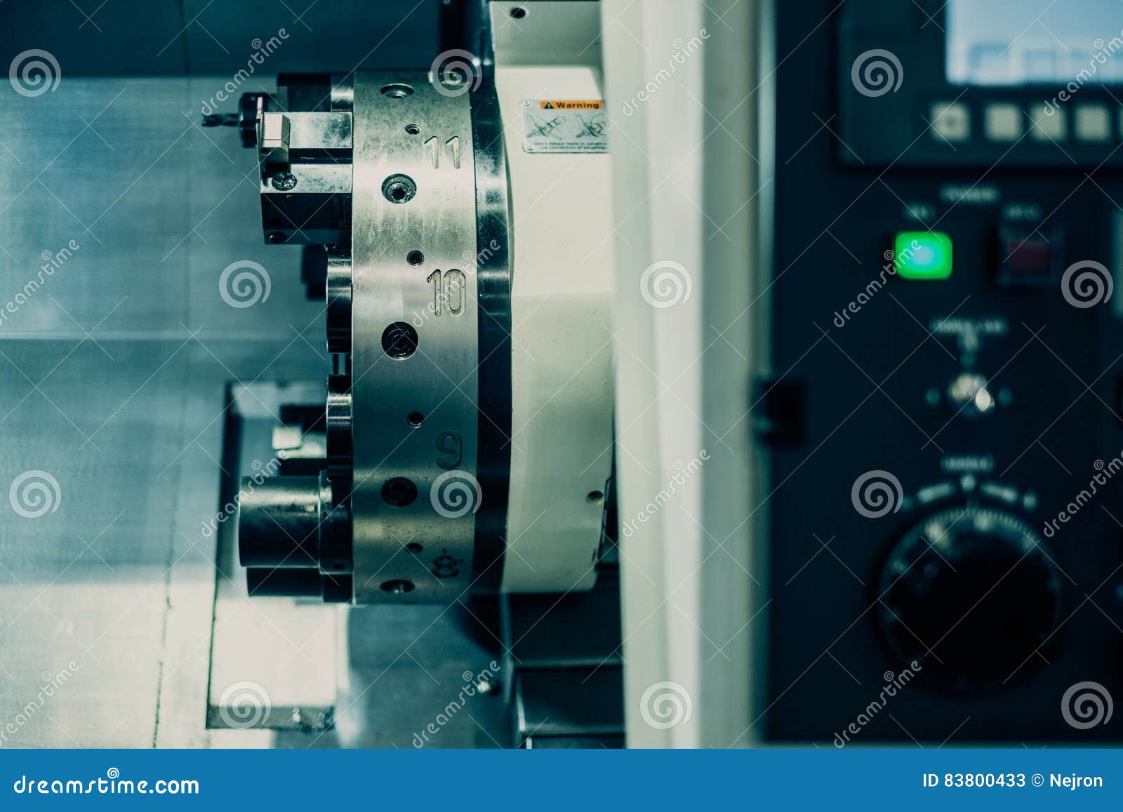 Horizontal Turning Lathe Machine with CNC Stock Image - Image of ...