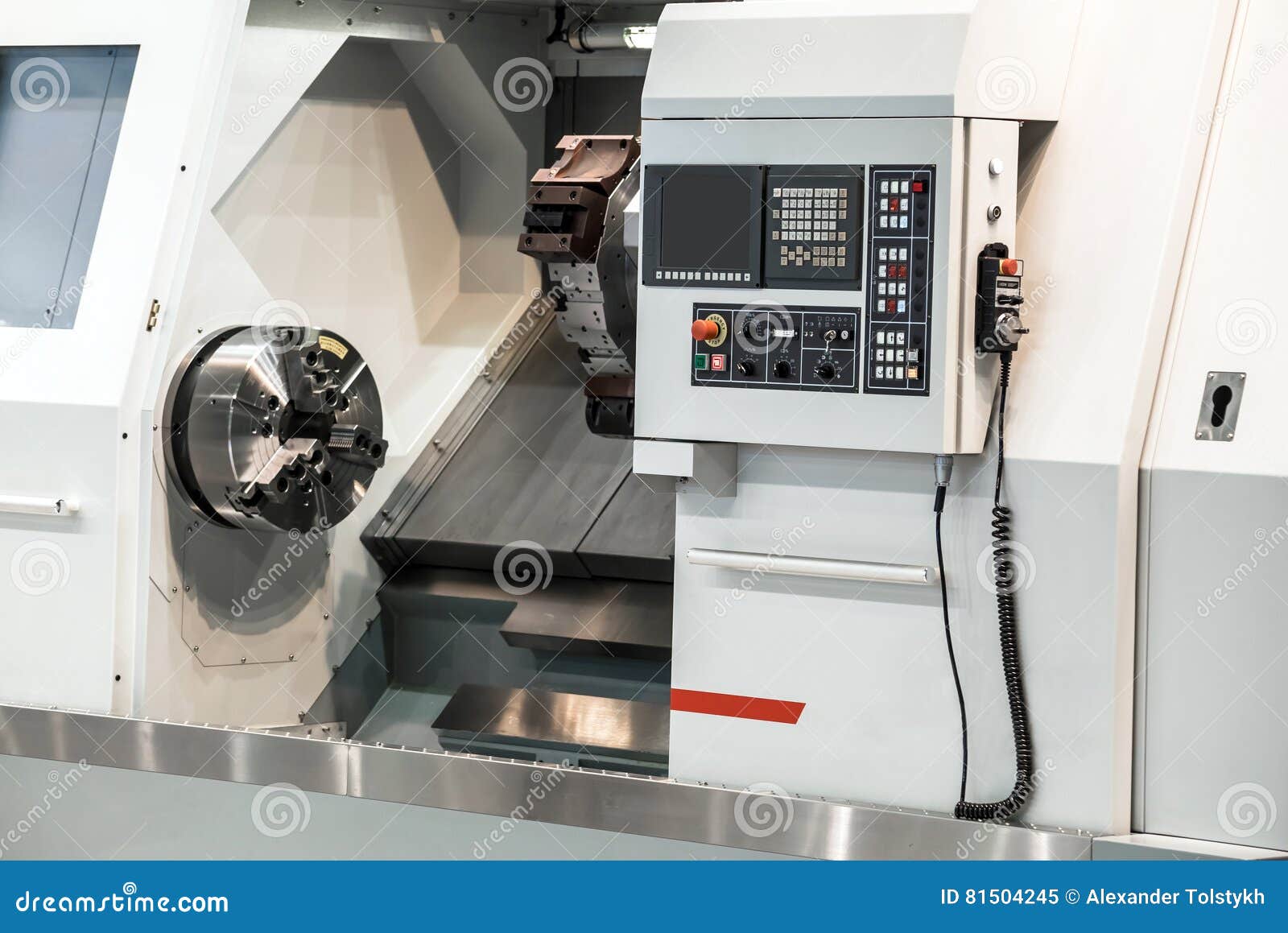 Horizontal Turning Lathe Machine Stock Image - Image of equipment ...
