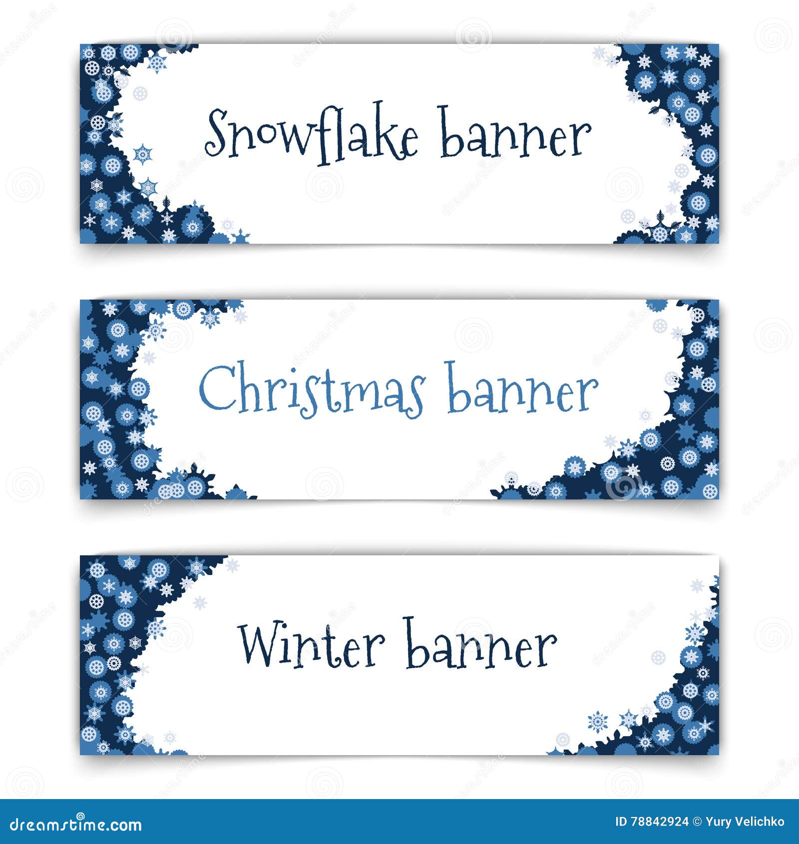 Horizontal Vector Web Banners on the Theme of Winter Stock Vector ...