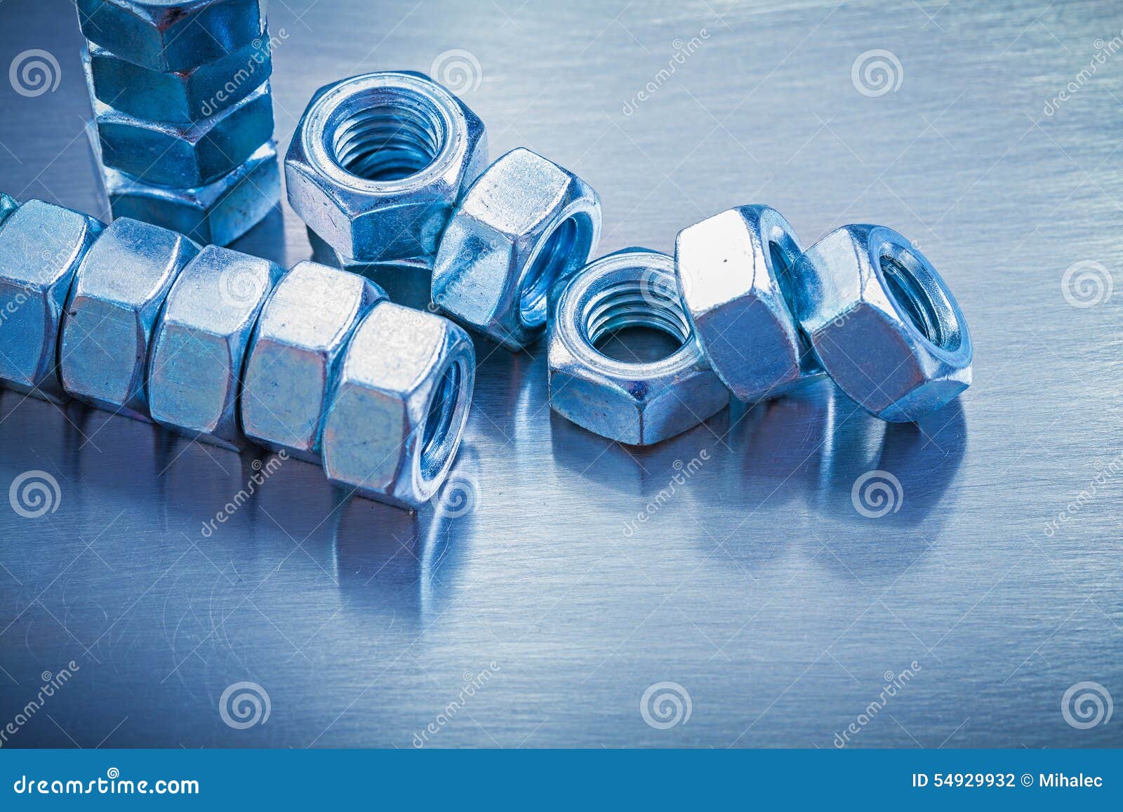Horizontal Version of Stainless Construction Nuts Stock Photo - Image ...
