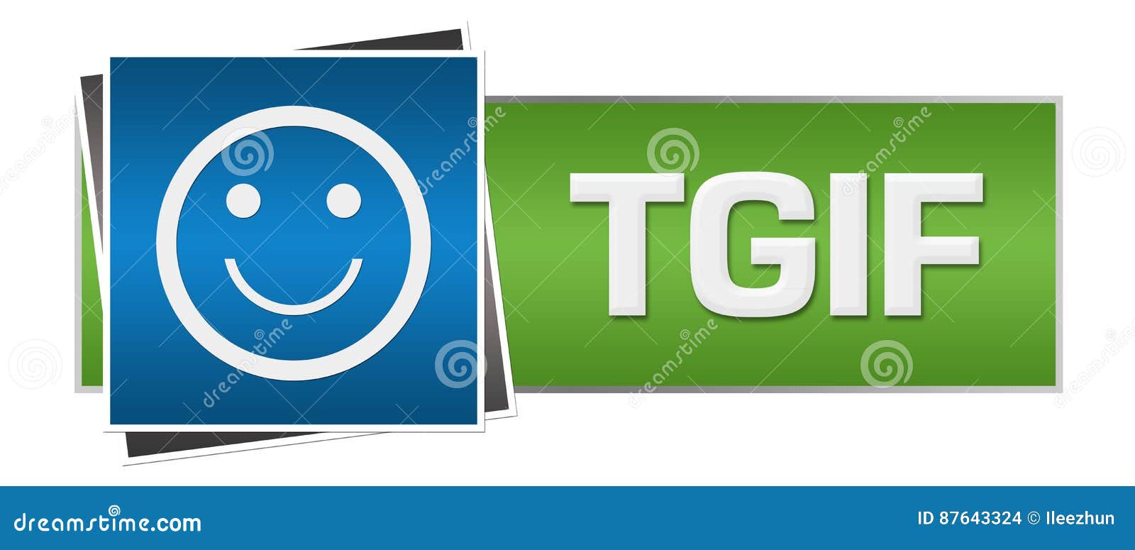 Horizontal Vert-bleu De TGIF Illustration Stock - Illustration du ...