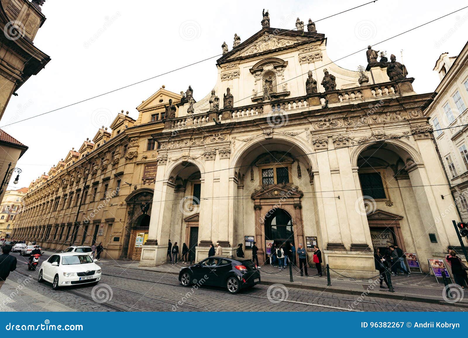 The Horizontal View of the Ancient Yellow Buildings in Prague ...