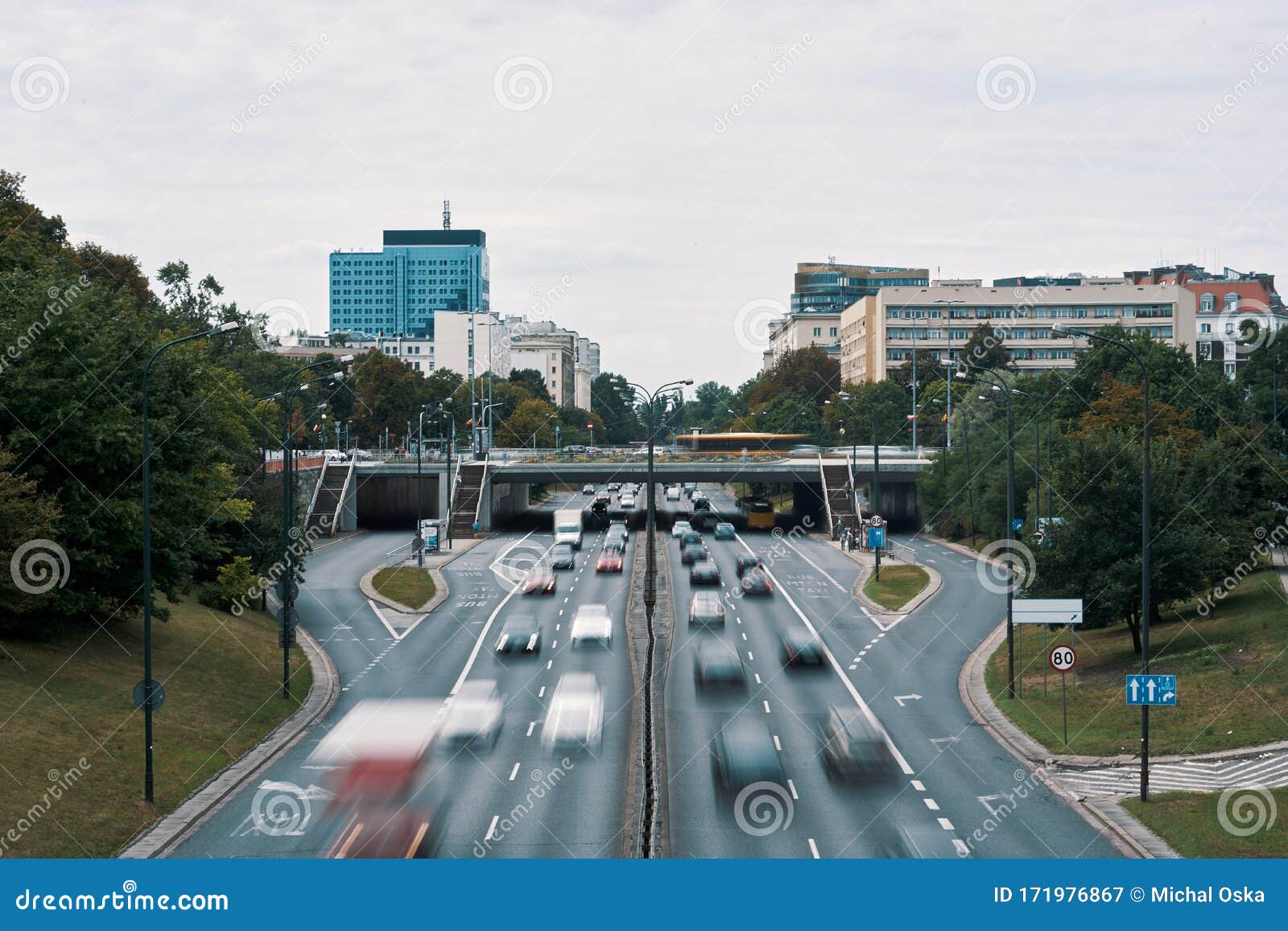 Horizontal View of the Big City Streets Stock Image - Image of ...