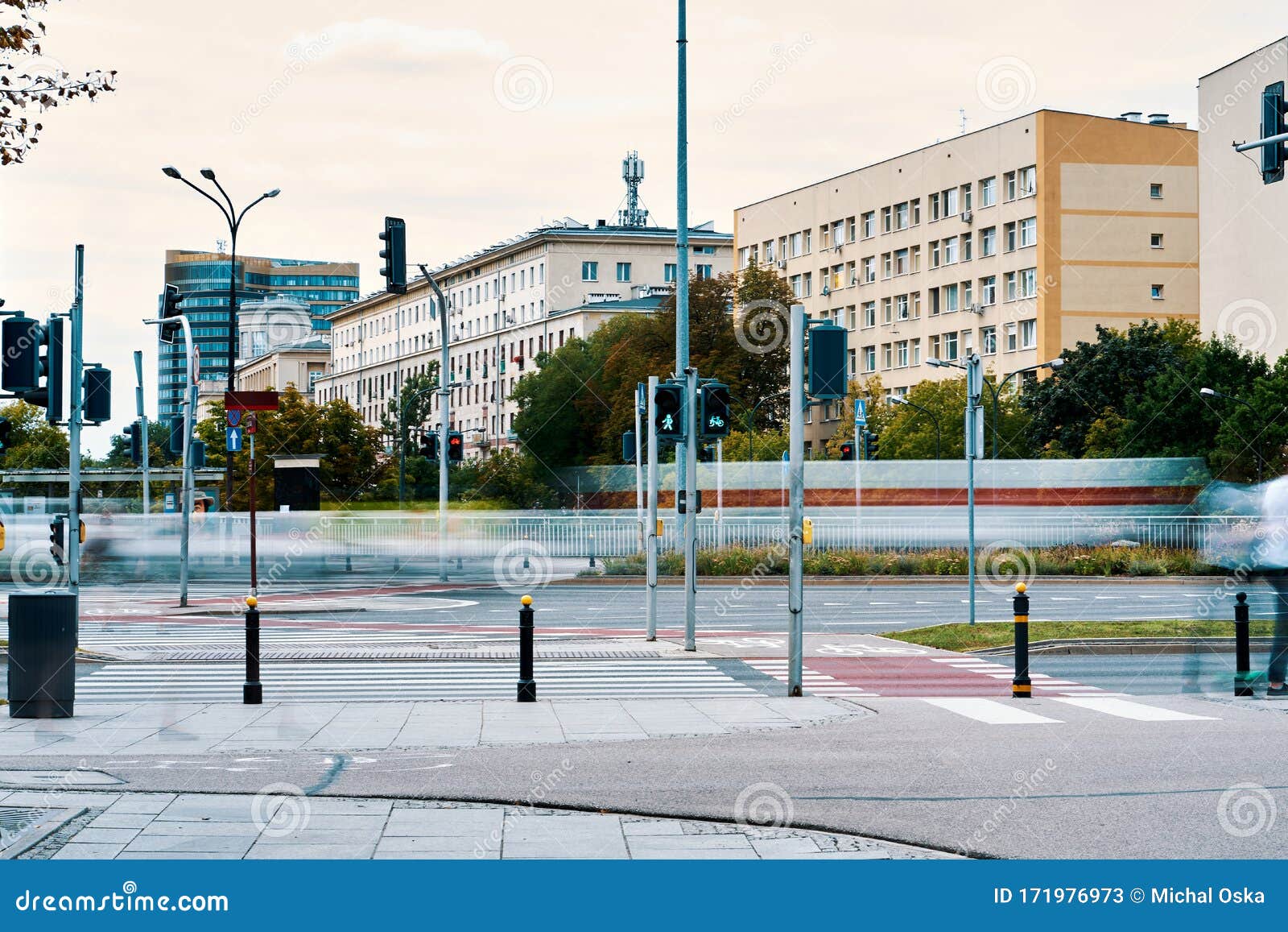 Horizontal View of the Big City Streets Stock Image - Image of city ...