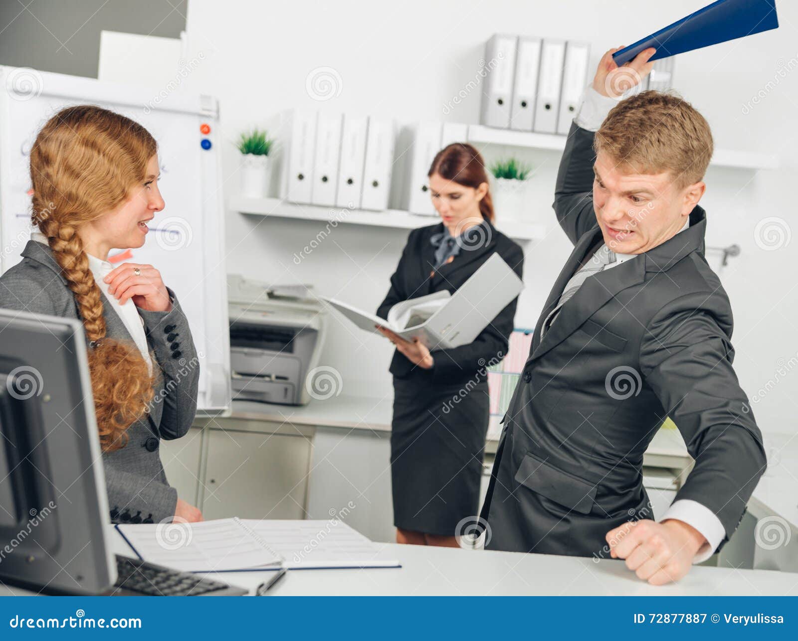 Horizontal View of Boss Yelling at Employee Stock Image - Image of ...