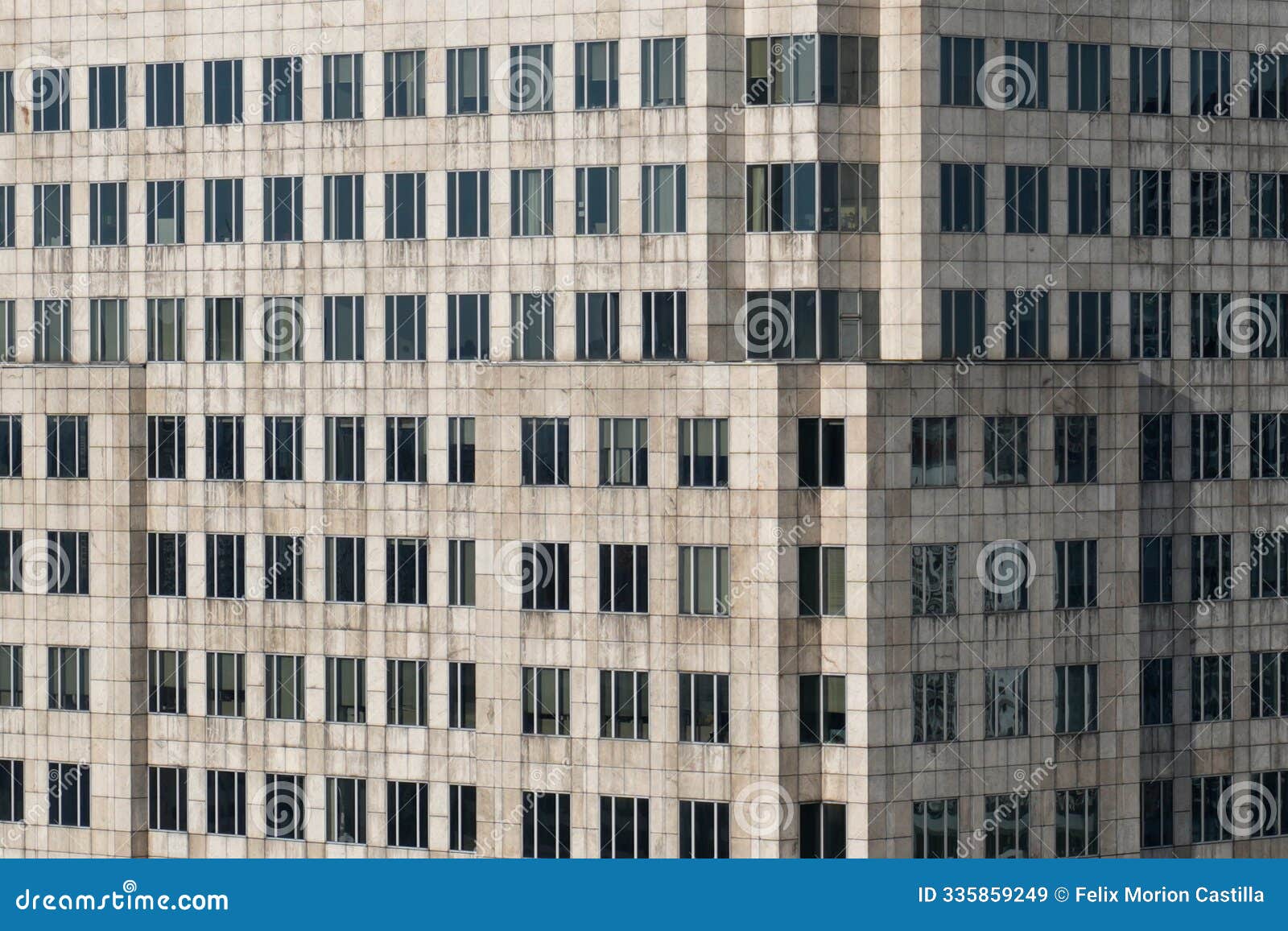 Horizontal View of Building with Symmetric Windows Stock Image - Image ...