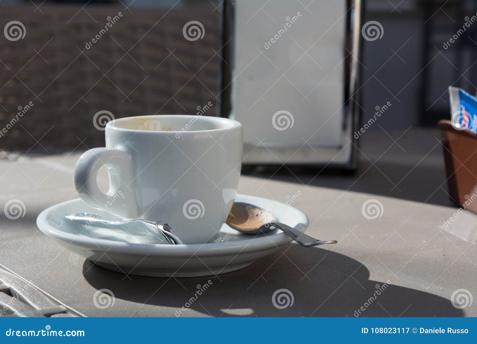 Horizontal View of Close Up of a Cup of Coffee on the Table of a Stock ...