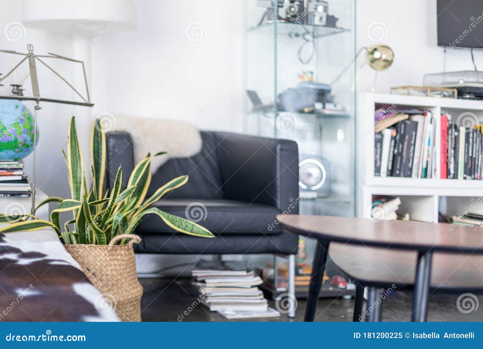 Horizontal View of a Closeup of a Living Room Stock Image - Image of ...