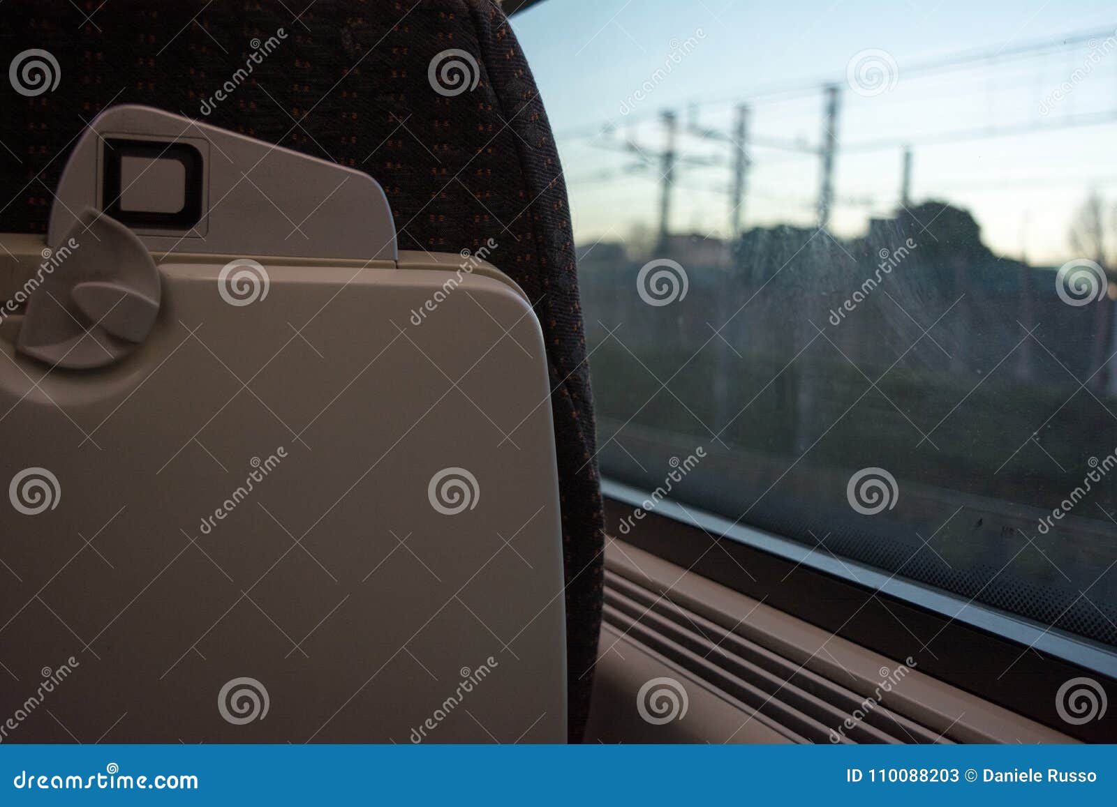 Horizontal View of the Interior of a Bus Looking Outside from Th Stock ...