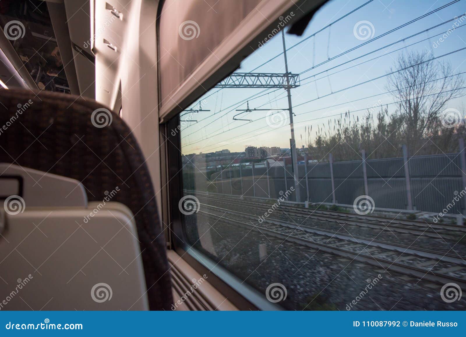 Horizontal View of the Interior of a Bus Looking Outside from Th Stock ...
