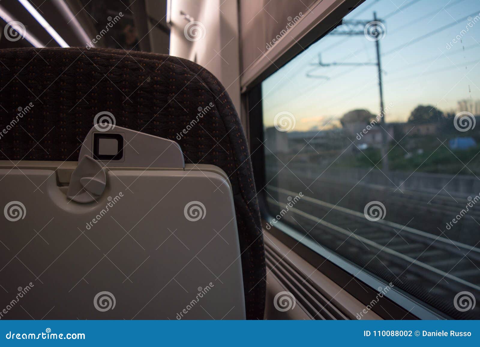 Horizontal View of the Interior of a Bus Looking Outside from Th Stock ...