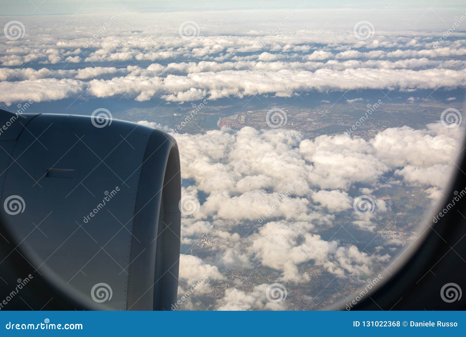 Horizontal View of the Landscape Viewed from an Airplane Stock Photo ...