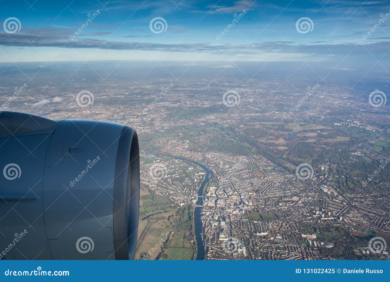 Horizontal View of the Landscape Viewed from an Airplane Stock Image ...