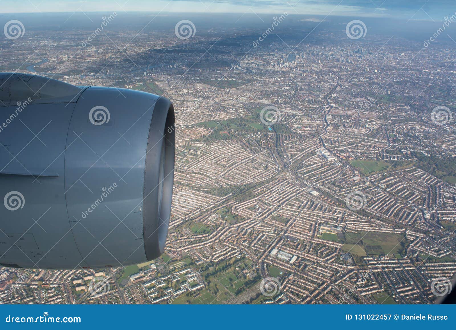 Horizontal View of the Landscape Viewed from an Airplane Stock Image ...