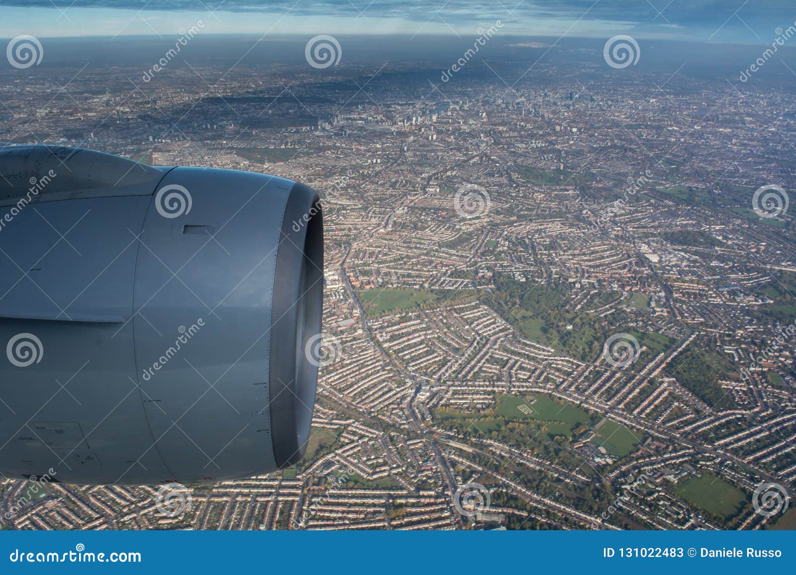 Horizontal View of the Landscape Viewed from an Airplane Stock Image ...