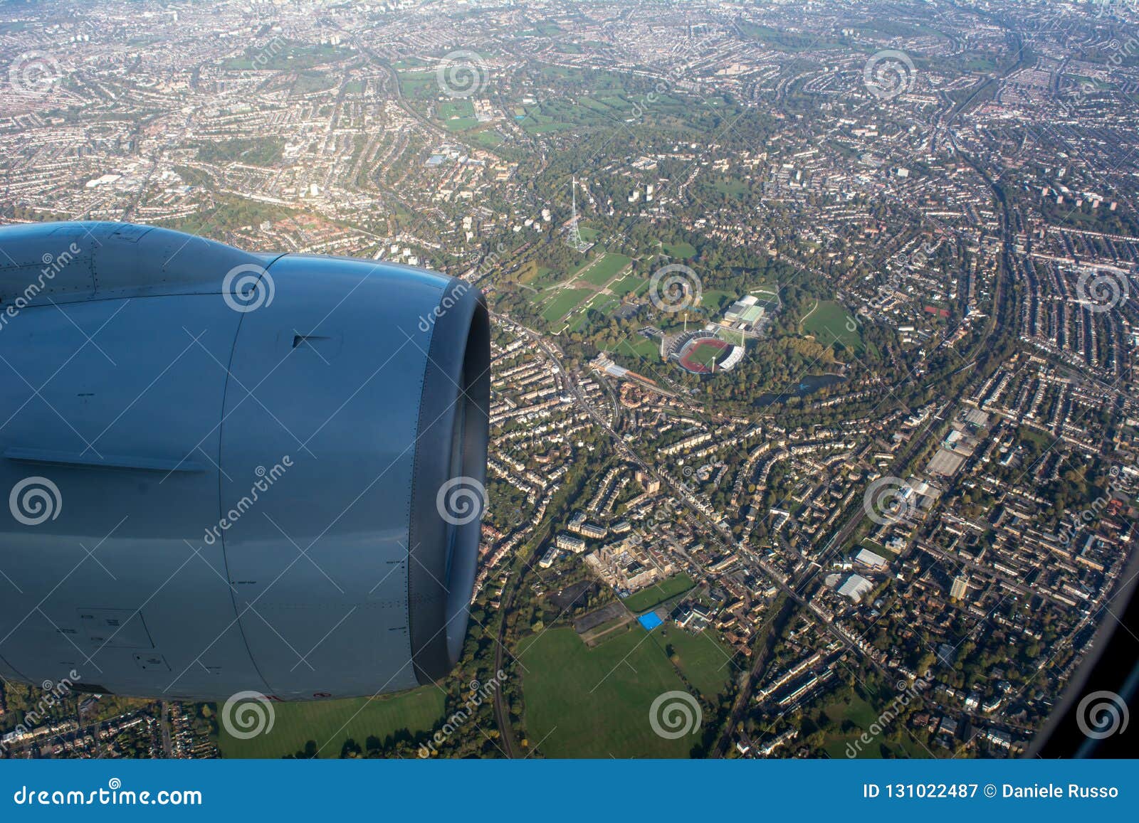 Horizontal View of the Landscape Viewed from an Airplane Stock Image ...