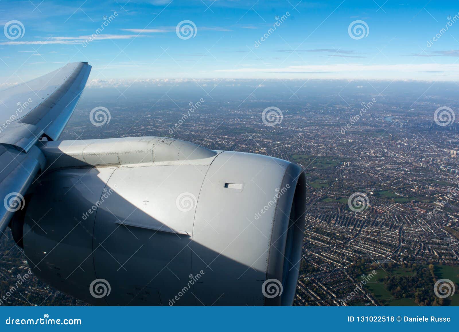 Horizontal View of the Landscape Viewed from an Airplane Stock Photo ...