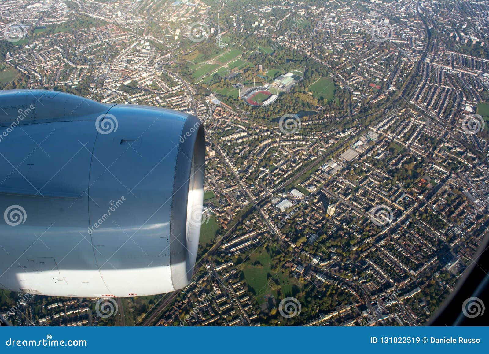 Horizontal View of the Landscape Viewed from an Airplane Stock Image ...
