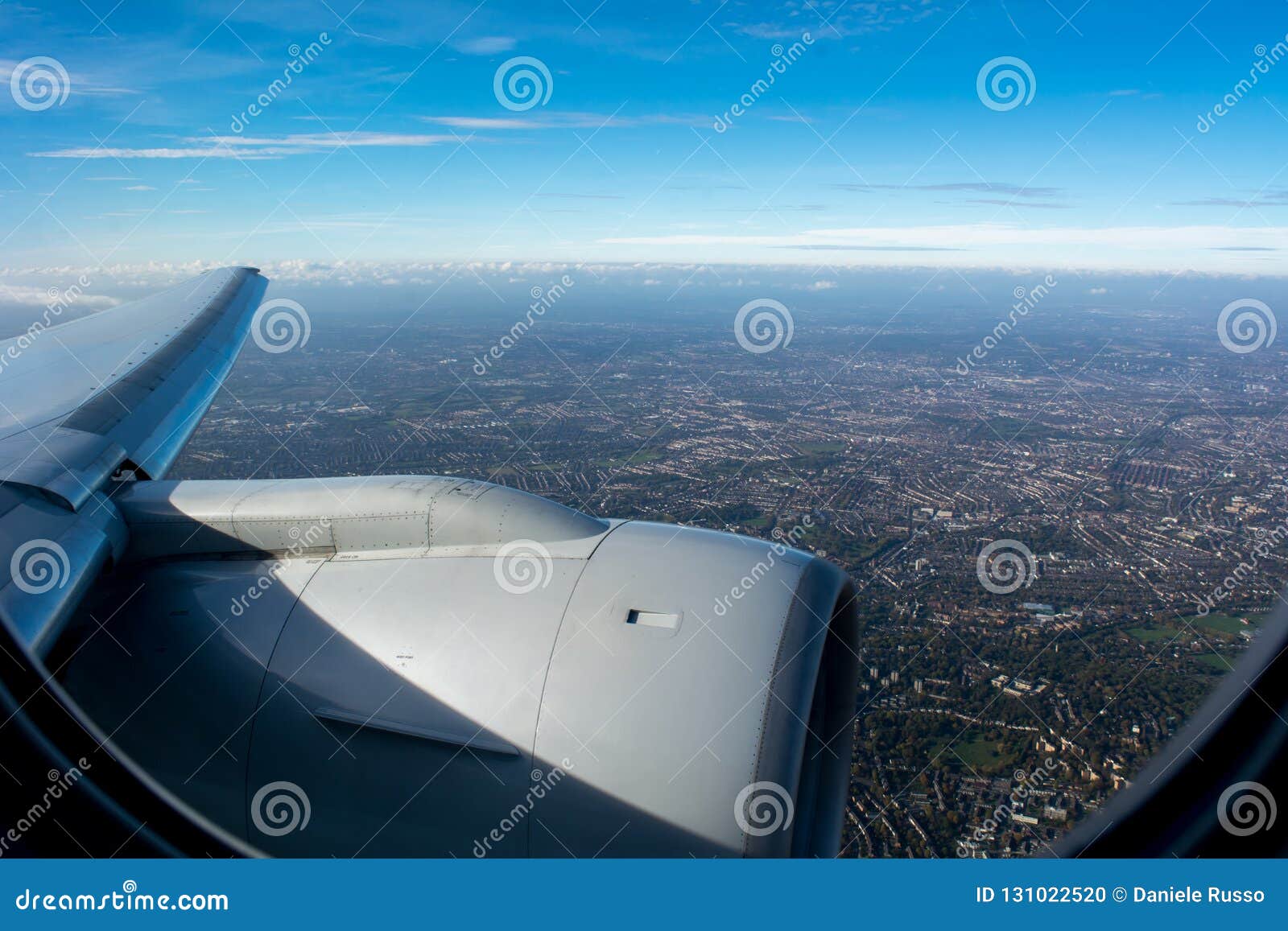 Horizontal View of the Landscape Viewed from an Airplane Stock Photo ...