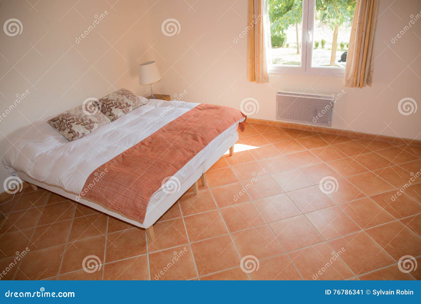 Horizontal View of Modern Homely Bedroom Interior Stock Image - Image ...