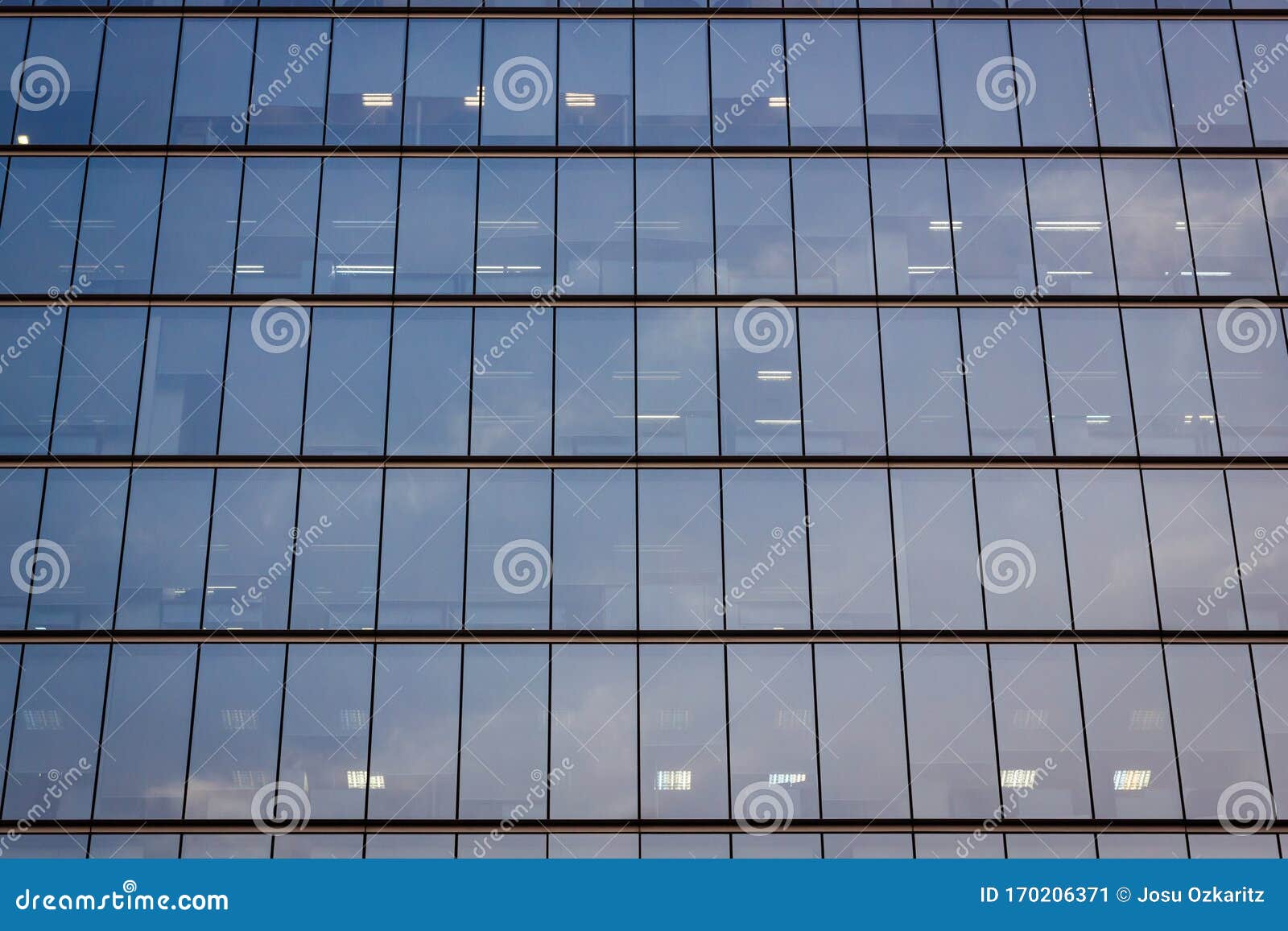 Horizontal View of Office Building Windows Stock Image - Image of ...