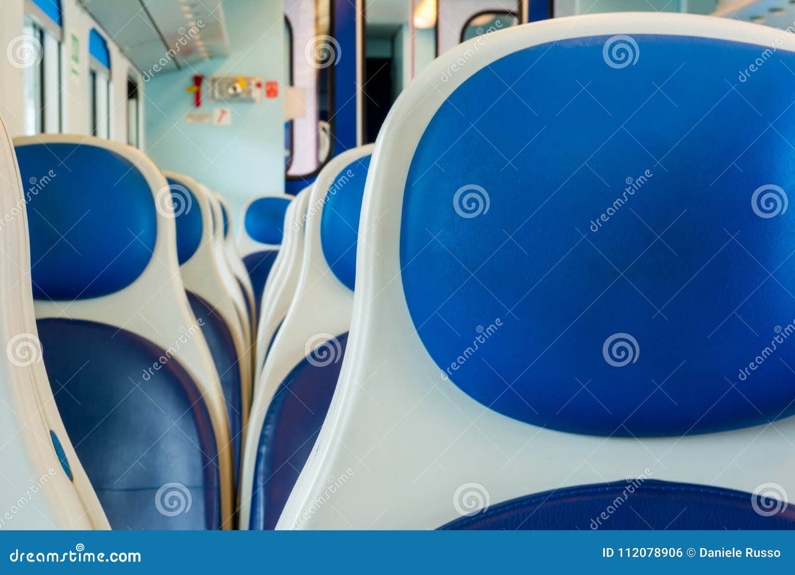 Horizontal View of the Sitting Places of the Interior of a Train Stock ...