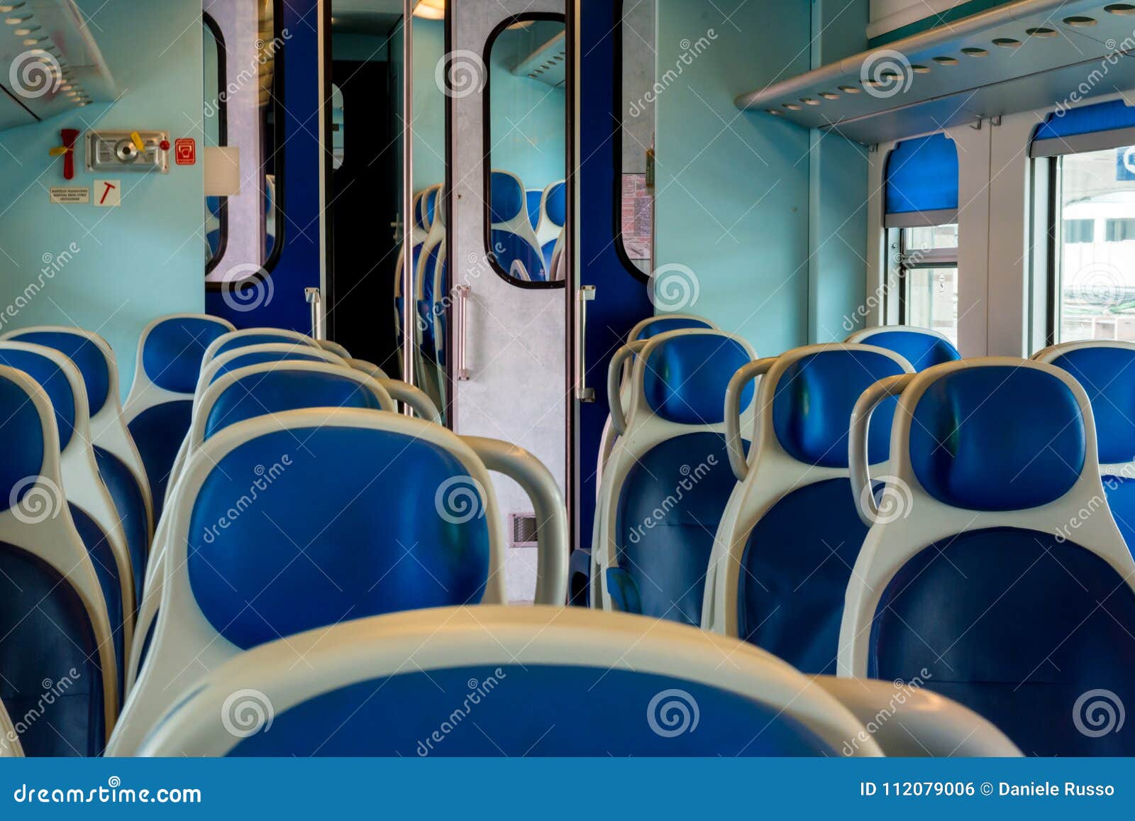 Horizontal View of the Sitting Places of the Interior of a Train Stock ...