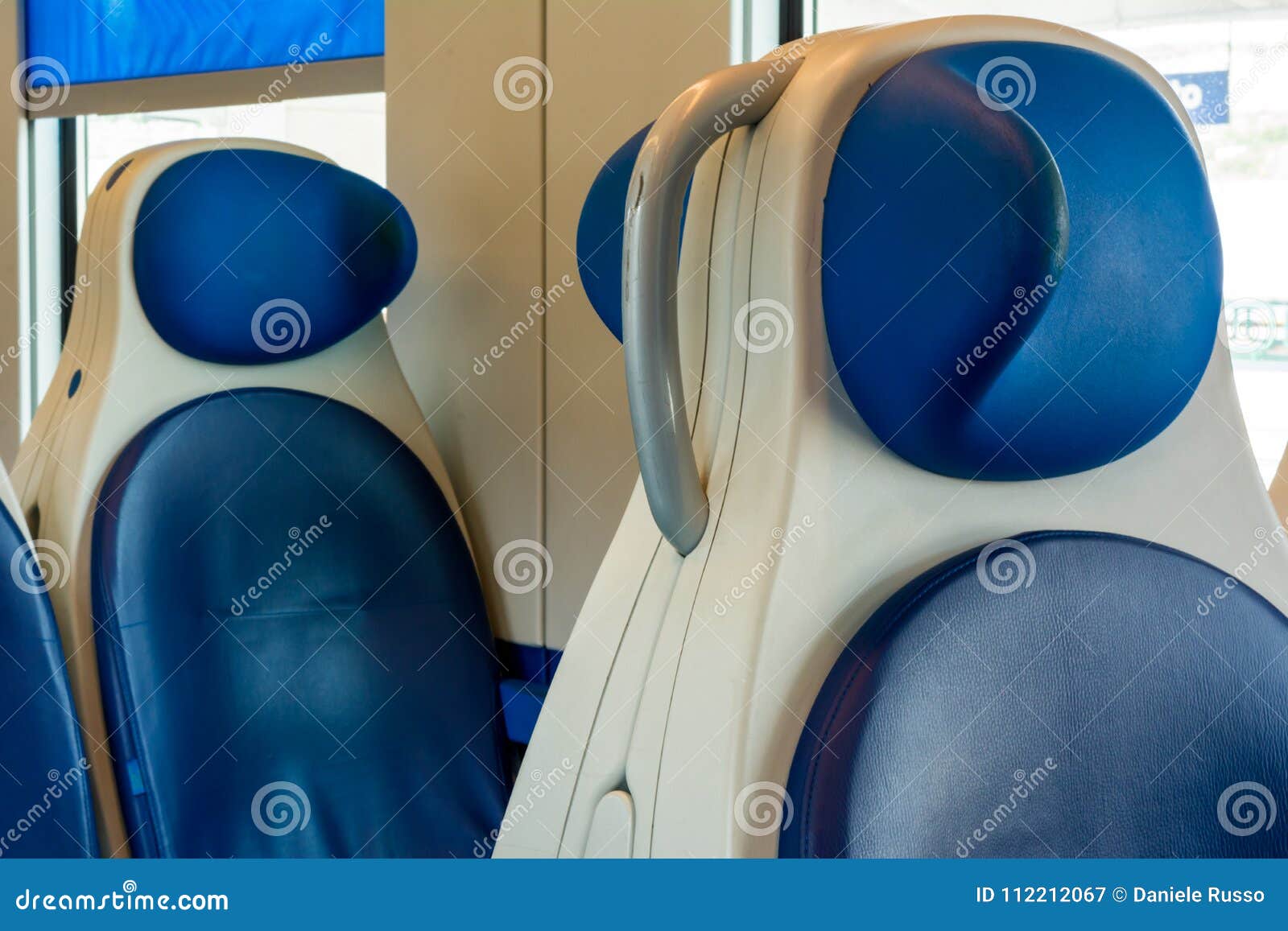Horizontal View of the Sitting Places of the Interior of a Train Stock ...