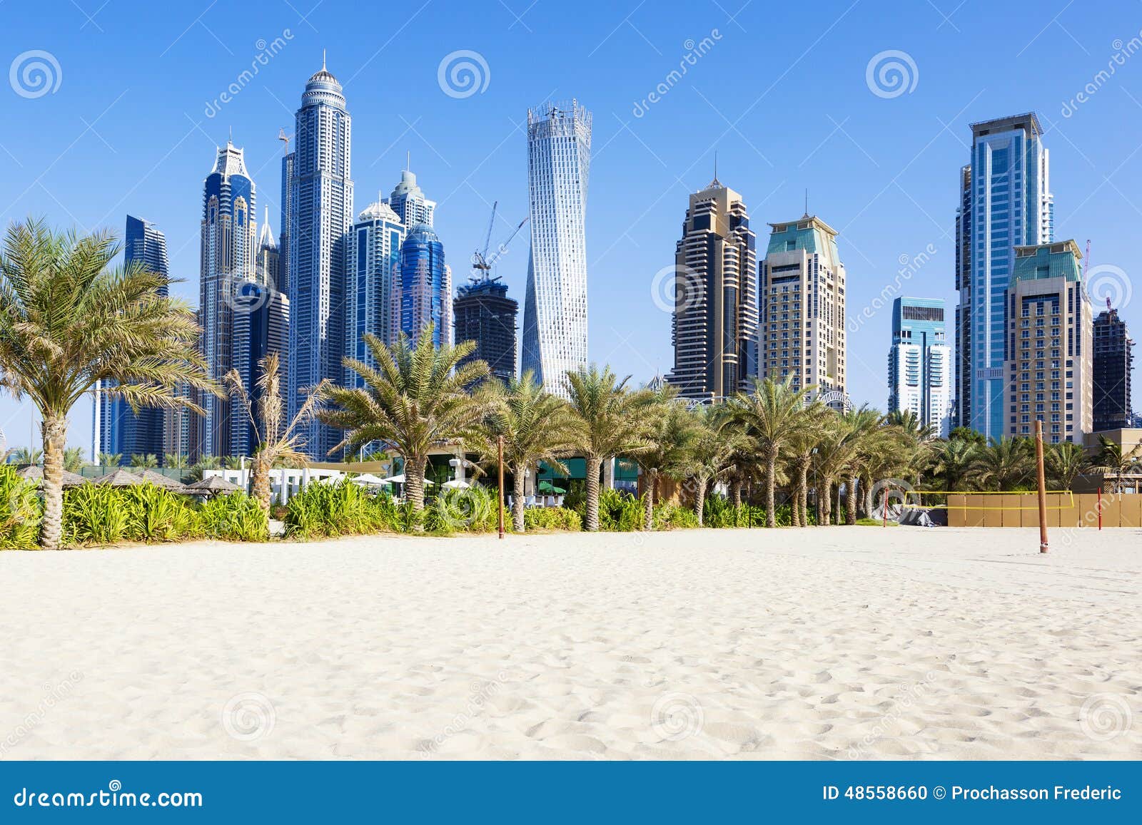 Horizontal View of Skyscrapers and Jumeirah Beach Stock Photo - Image ...