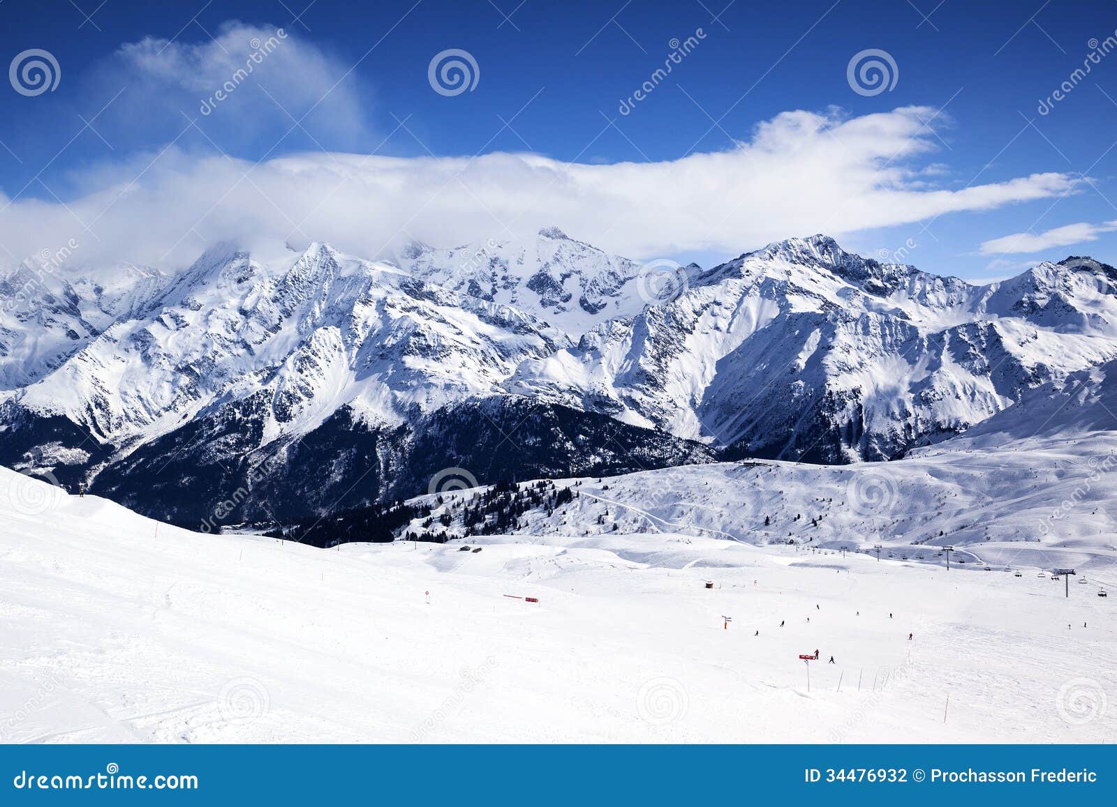 Horizontal View of Winter Mountain Stock Photo - Image of outdoor, hill ...
