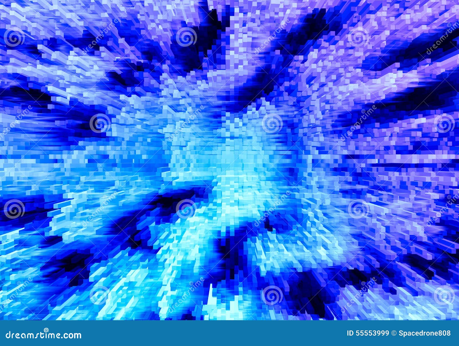 Horizontal Vivid Aqua Purple Futuristic 3d Cube Abstraction Stock