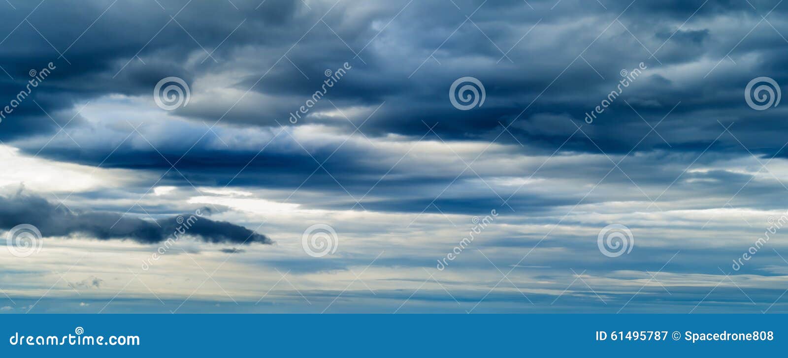 HORIZONTAL VIVID BLUE CLOUDSCAPE DRAMATIC CLOUDS Stock Image - Image of ...