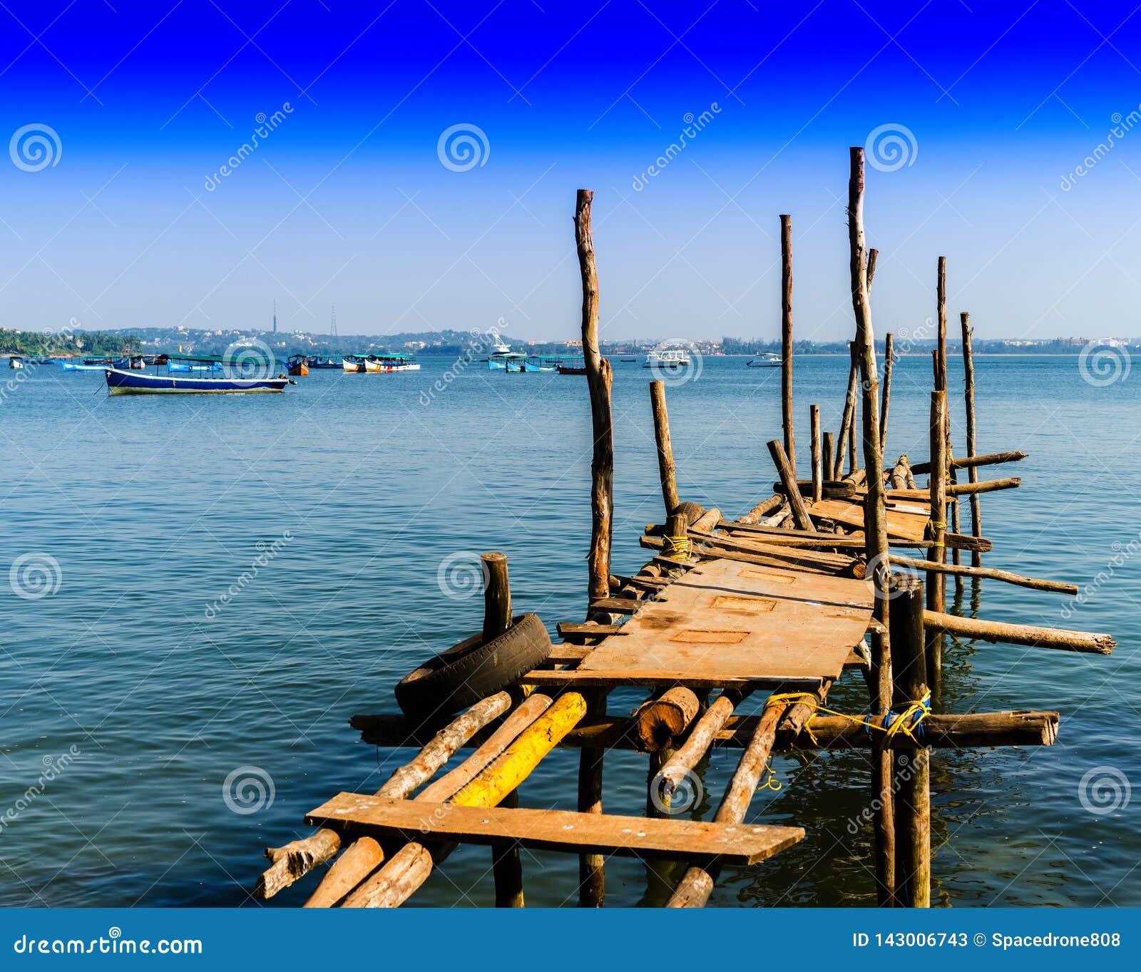 Horizontal Vivid Brokeh Indian Quay Pier Background Backdrop Stock ...