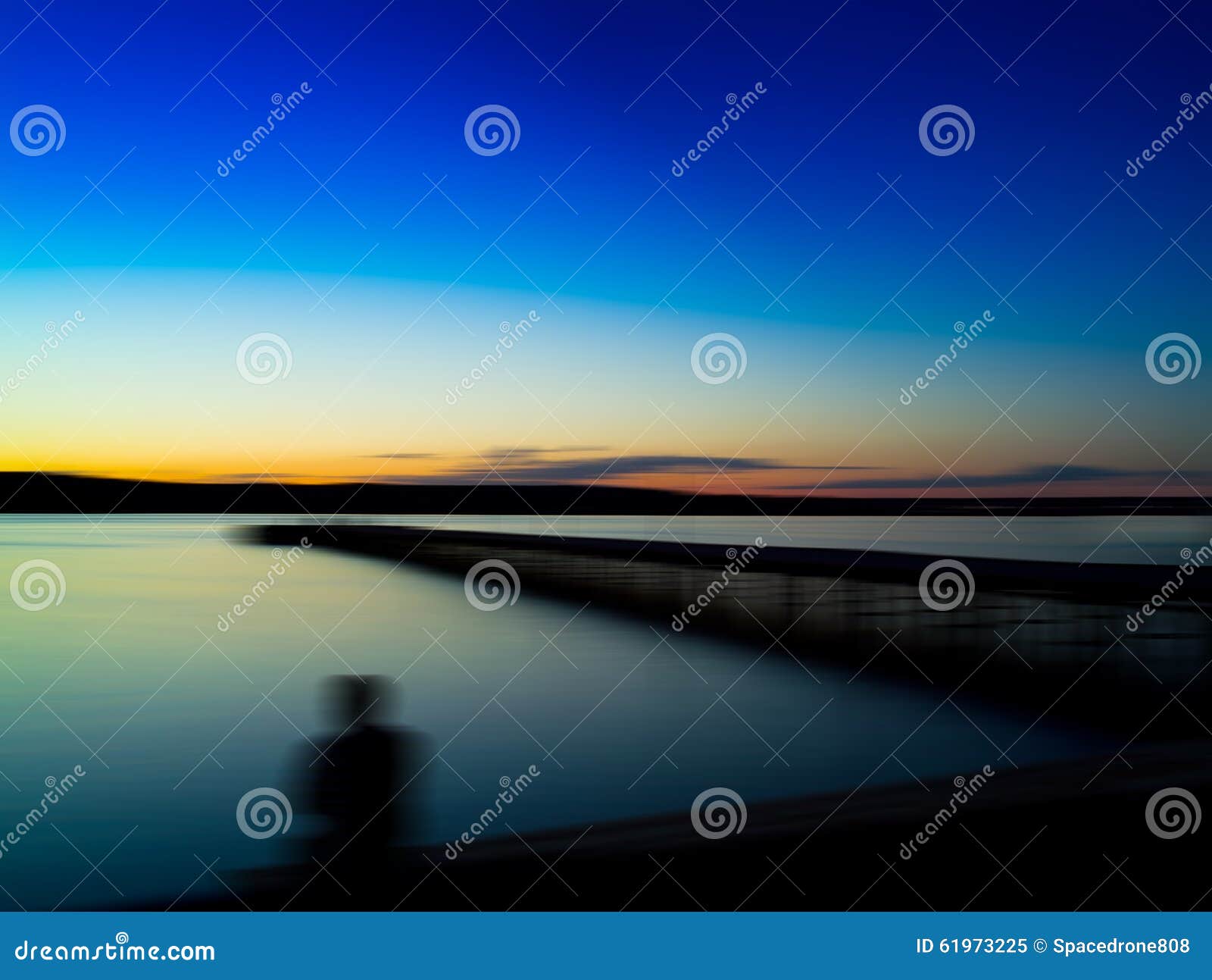 Horizontal Vivid Man S Back Shadow Sitting on the Quay Stock Image ...