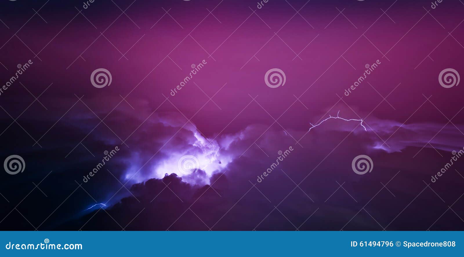 Horizontal Vivid Pink Lightning Storm Cloudscape Stock Photos - Free ...