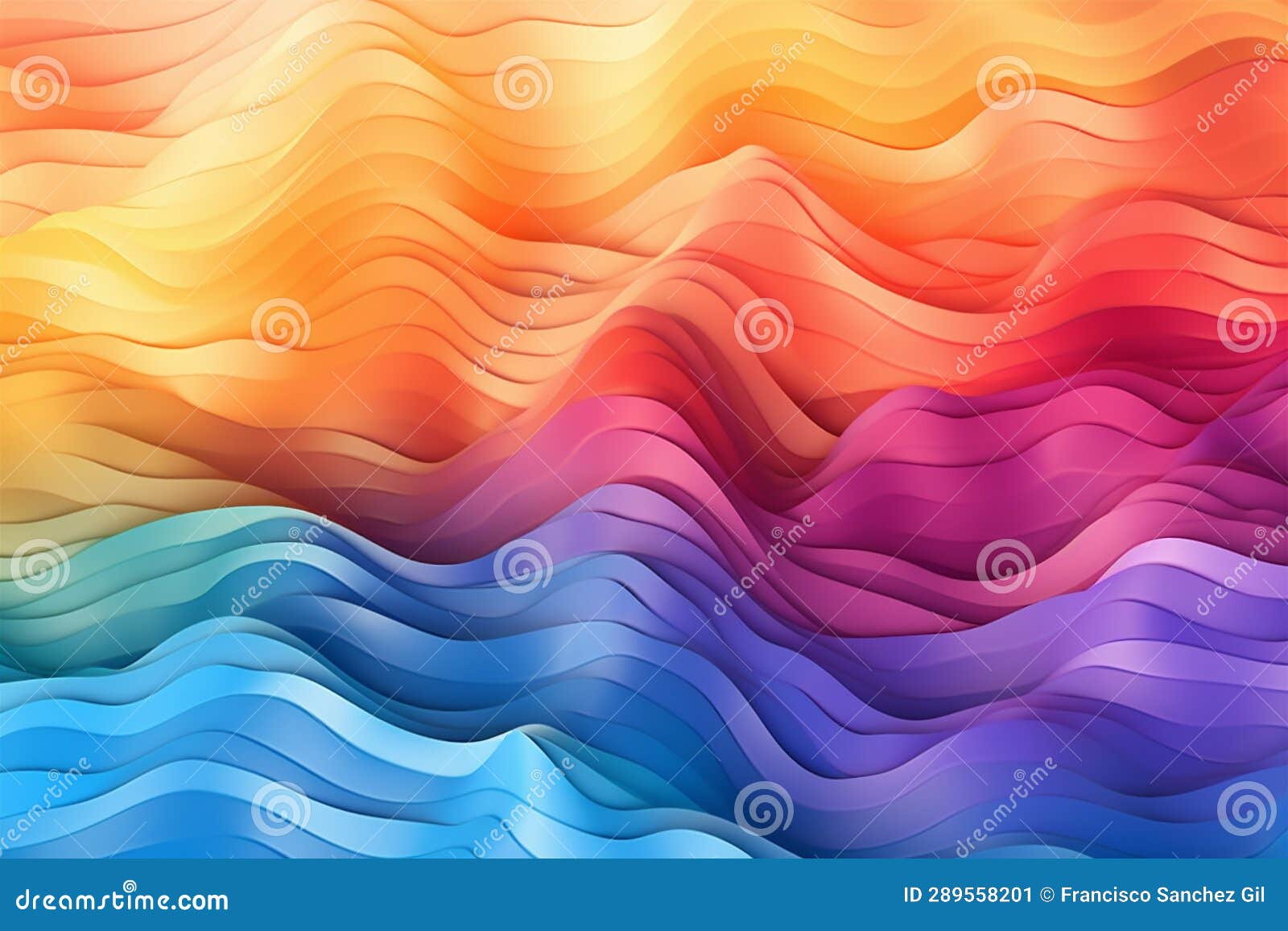 Horizontal Wallpaper with Horizontally Moving Waves of Colours ...