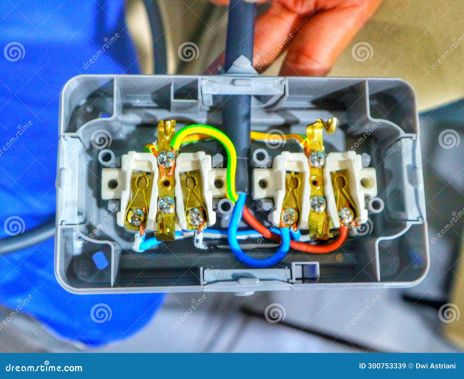 Horizontal Waterproof Cover 2-hole Socket Terminal Which is Being ...