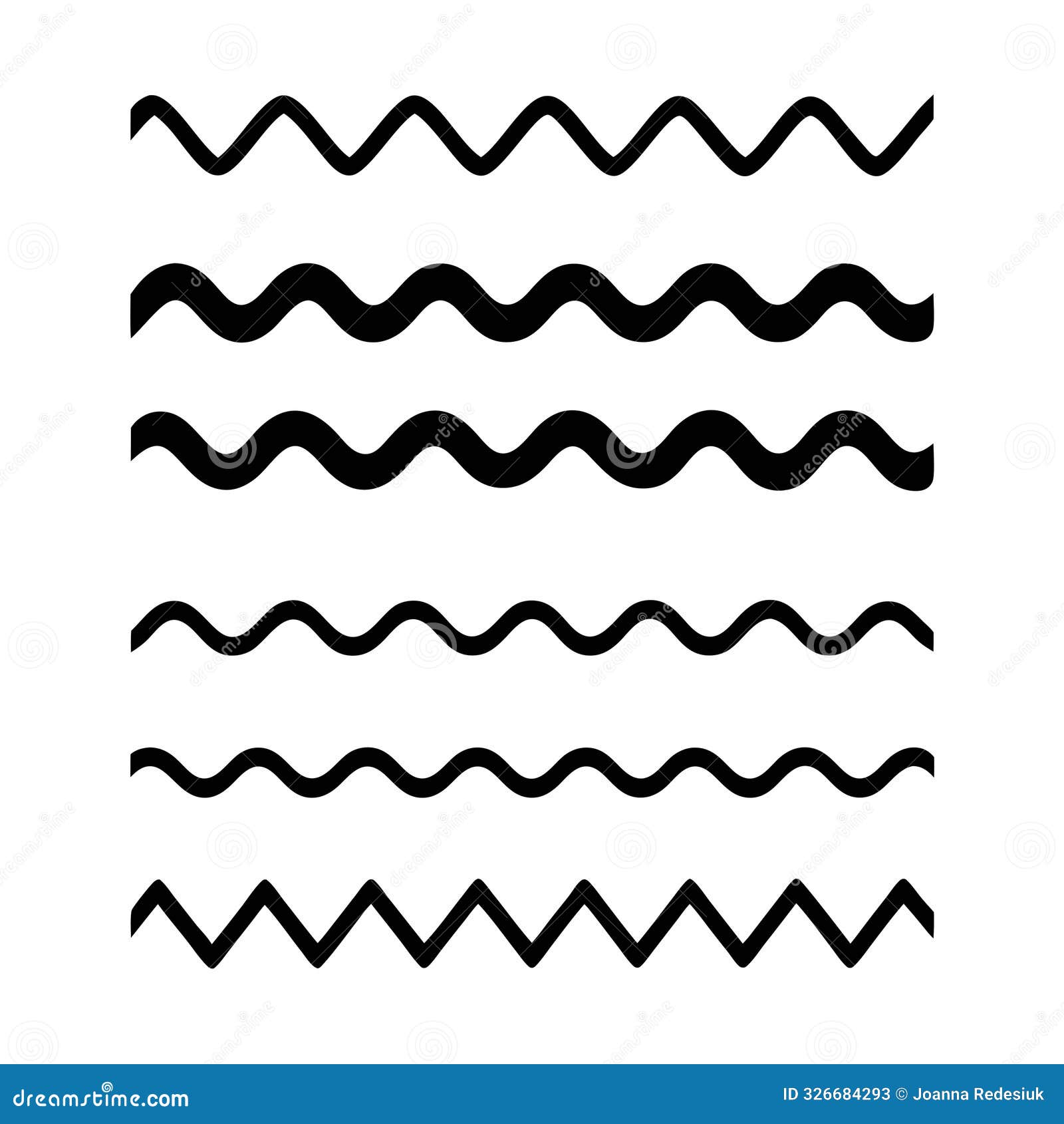 Horizontal Wavy Lines are Arranged in a Parallel Pattern, Transitioning ...