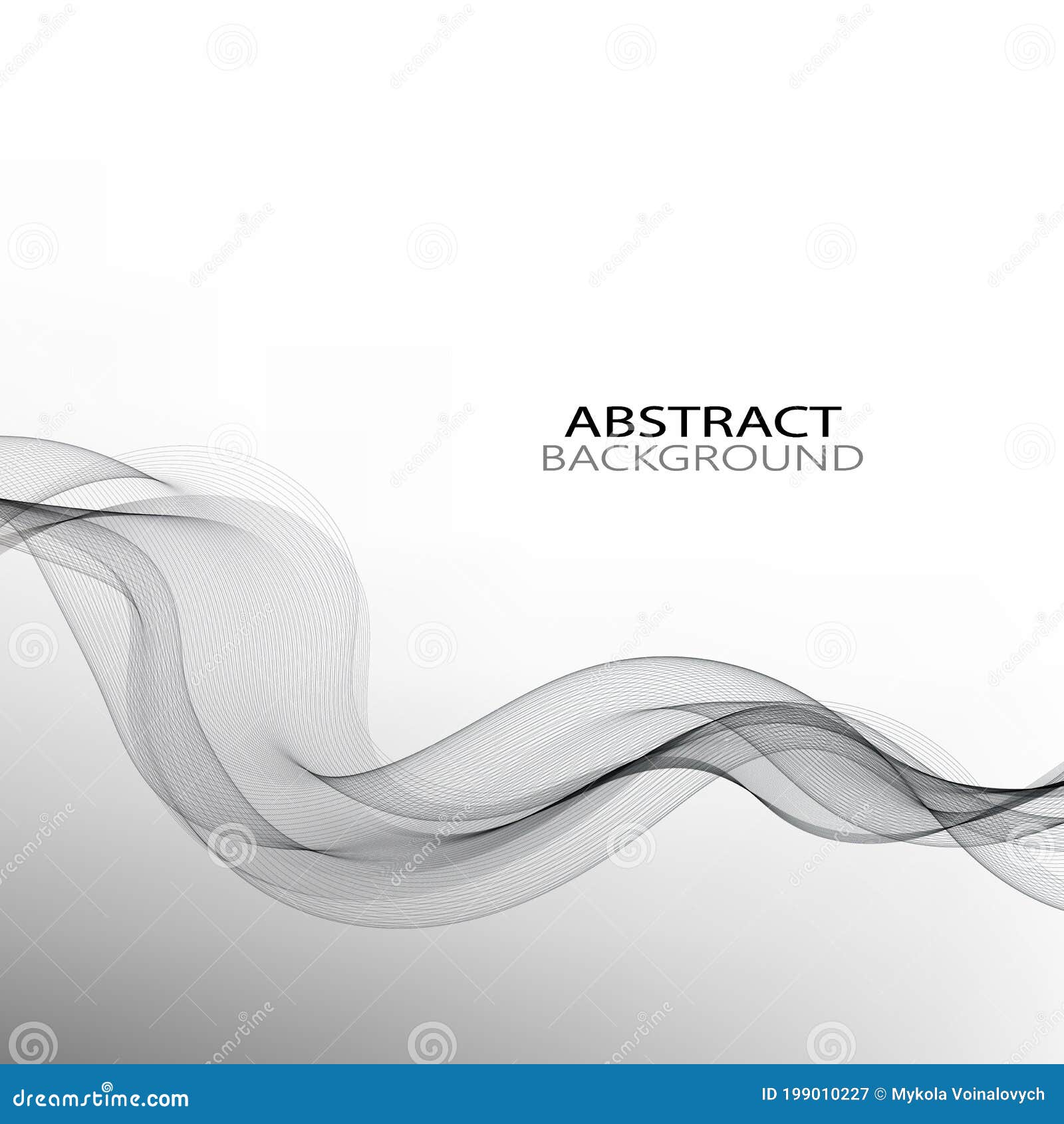 Horizontal Wavy Stylish Gray Wave on a White Background Stock Vector ...