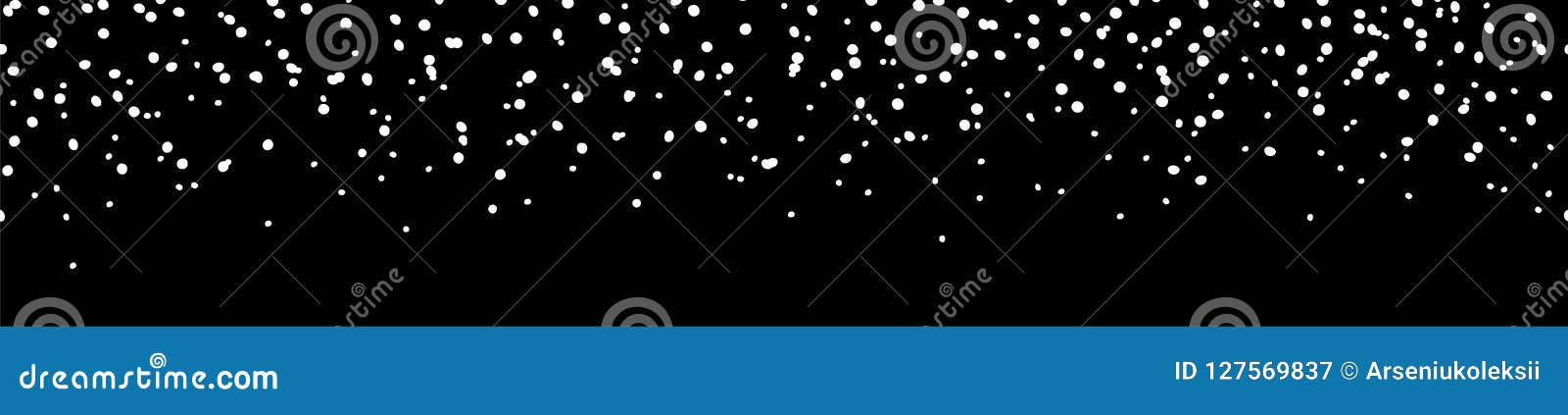 Horizontal Web Banner with Falling Snow. Winter Decoration Overlay with ...