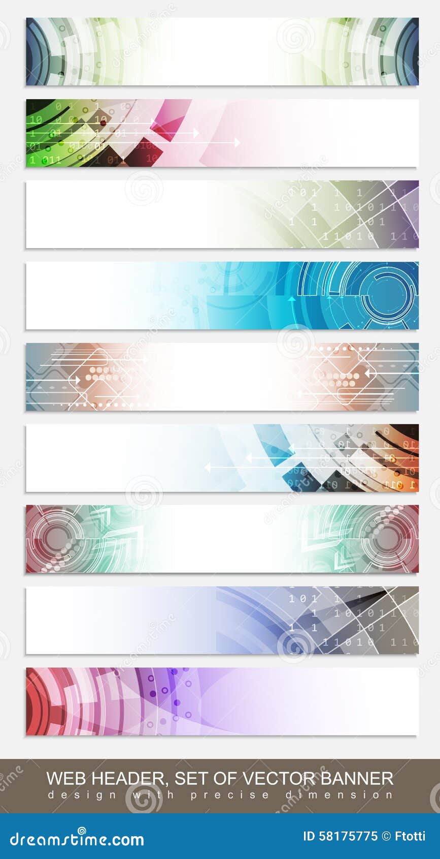 Horizontal Website Header, Banner or Footer with Colorful Abstract ...